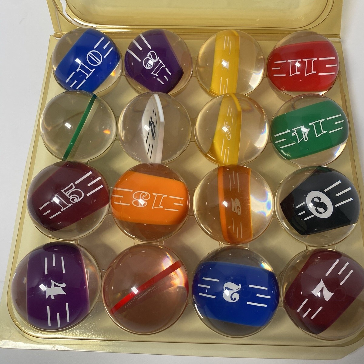 Transparent Pool Table Balls Vintage Belgium Aramith Ball Set With