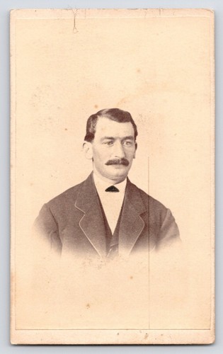 Easton PA CDV 1880s Man w/Thick Moustache & Triangle Tie~Photographer ...