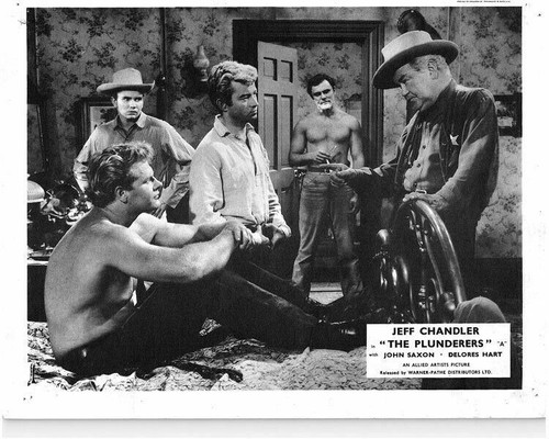 The Plunderers Original Lobby Card Dee Pollock Roger Torrey barechested ...