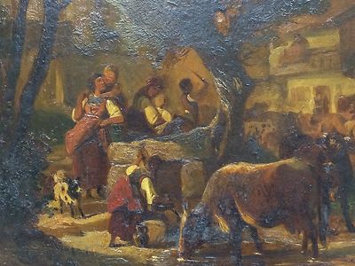 Original Ölgemälde Johann Friedrich Voltz 1817-1886 Cows Drinking Oil ...