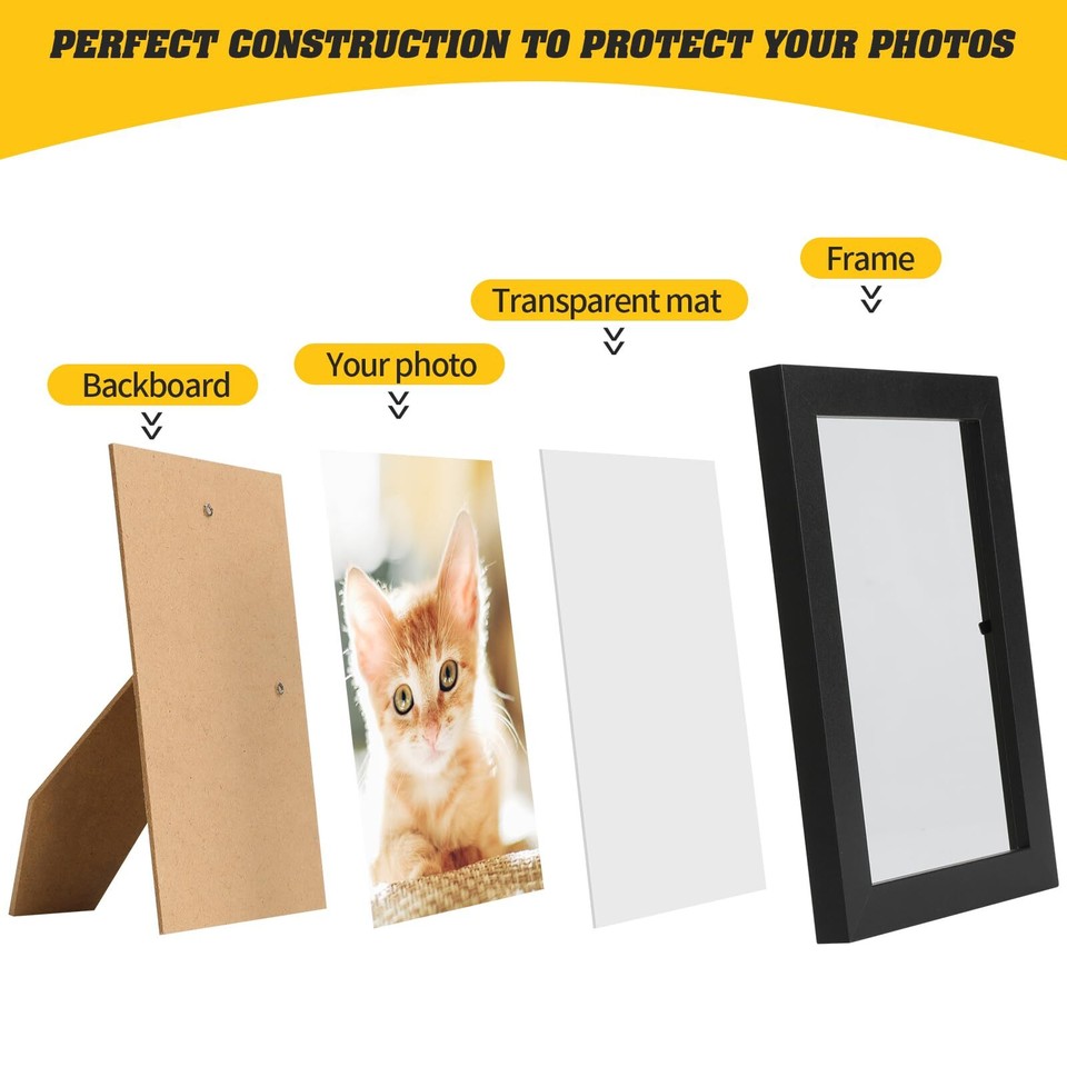 Set of 50 Picture Frame Bulk Photo Frames with Mat Wall Mounting Simple ...