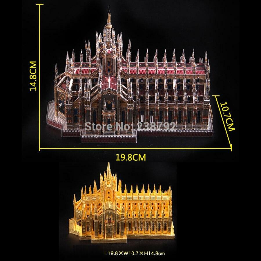 3D Metal Puzzle Milan Cathedral 255Pieces Duomo di Milano Building ...