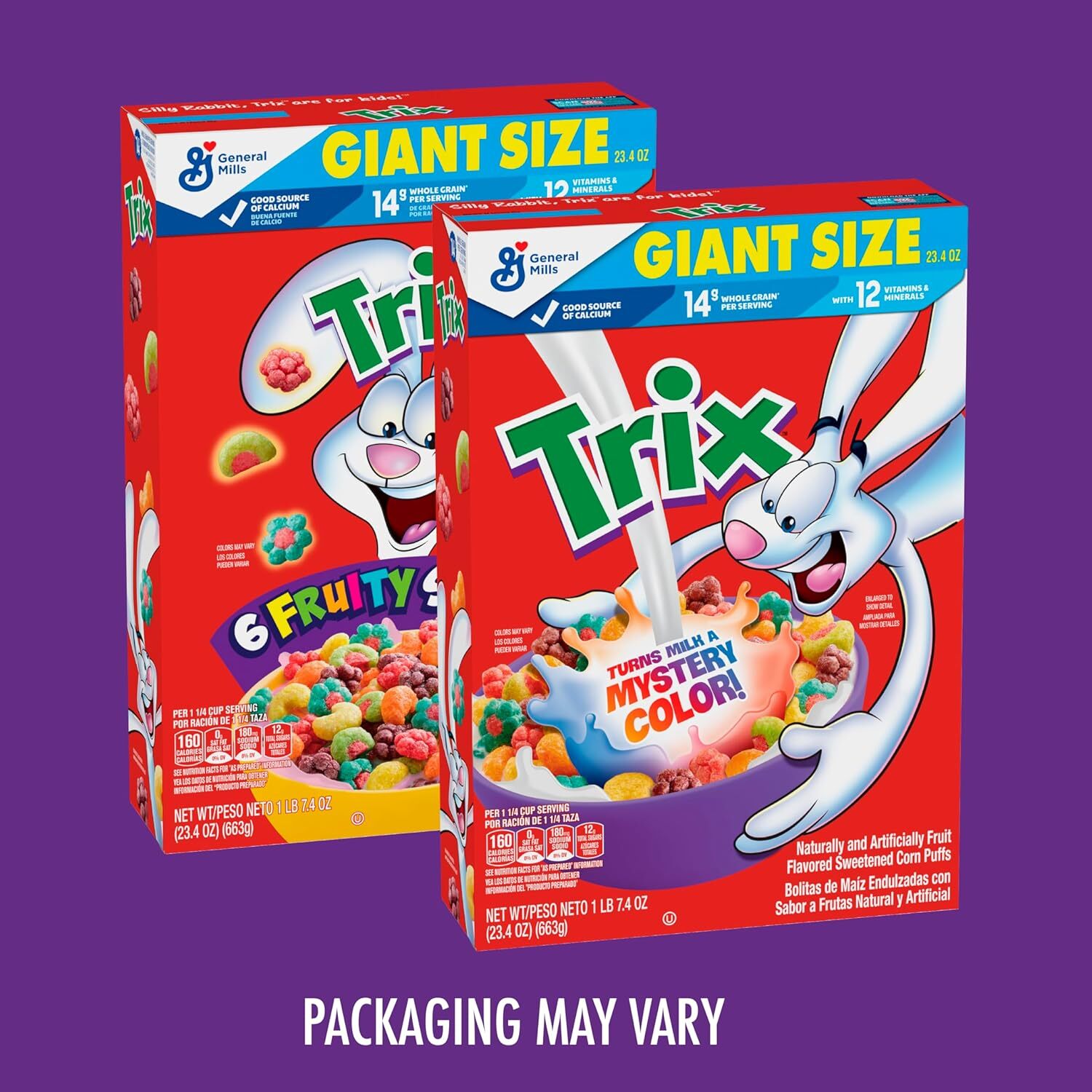 Trix Fruity Breakfast Cereal, 6 Fruity Shapes, Whole Grain, Giant Size ...