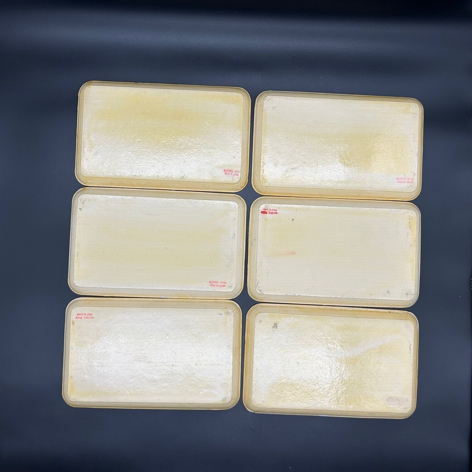 Vtg Pressed Paper Mache Lacquered Snack Tray Set Japan Acme Ware Art ...
