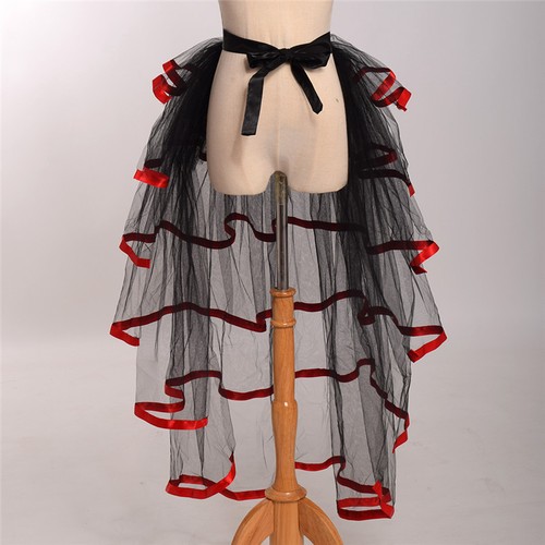 Ladies Women Victorian Steampunk Black Bustle Tutu Belt Lace Underskirt ...