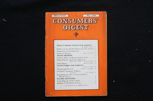 1940 MAY CONSUMERS' DIGEST MAGAZINE - WHAT WRONG WITH YOUR COFFEE ...