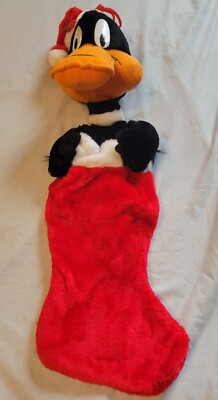 Vintage Smithy Daffy Duck Christmas Stocking Red Plush Warner Bros 1991 ...