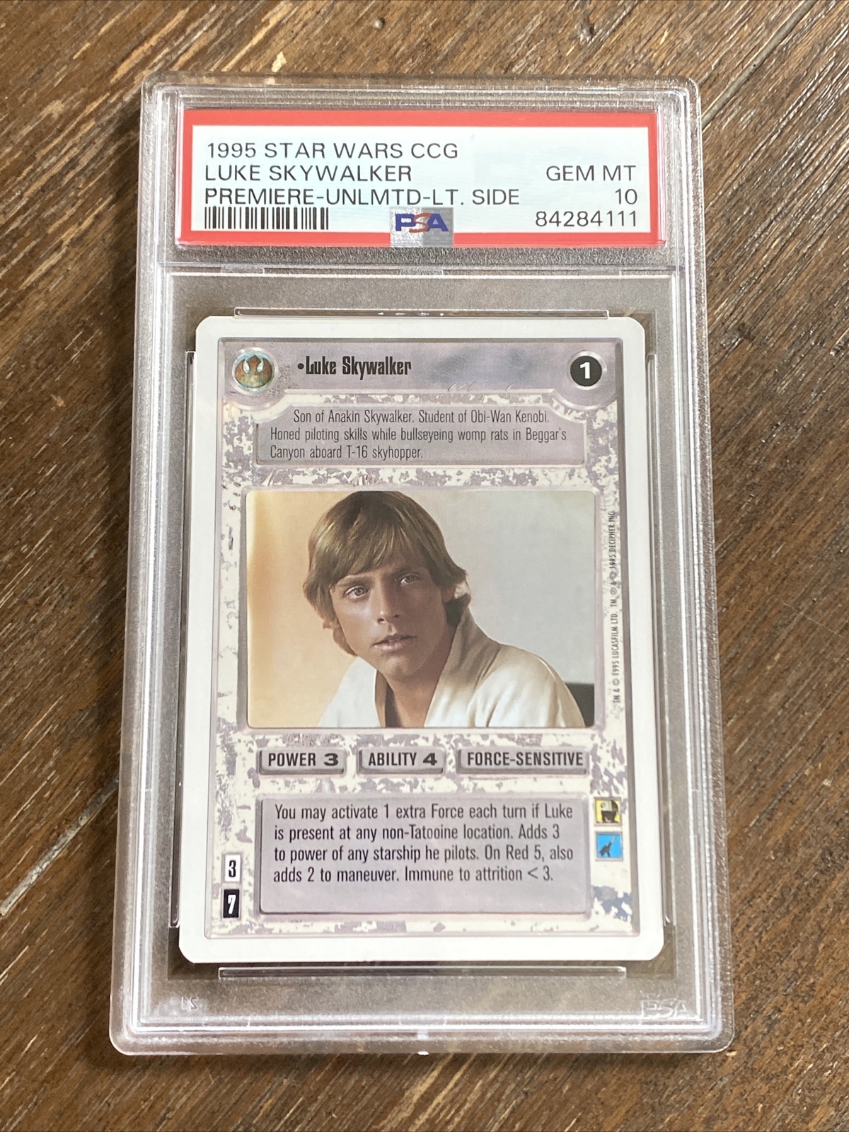 1995 Decipher Star Wars CCG Premiere Unlimited Lt Side Luke Skywalker ...