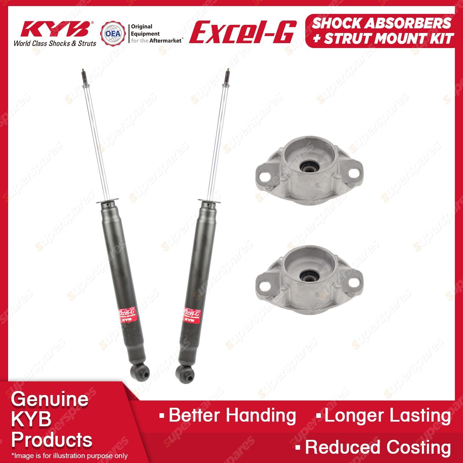 2x Rear Shocks Strut Mount Kit for Peugeot 307 9HZ NFU RFN RHY ...