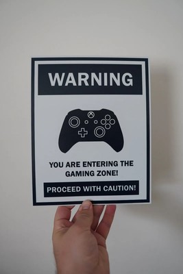 Metal Warning Sign for Gamers | Xbox | Gaming Room Decor I Video Games ...