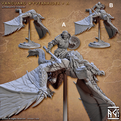 Vanguard Wyvernrider-A Fantasy Miniature DnD RPG Tabletop Game Artisan ...