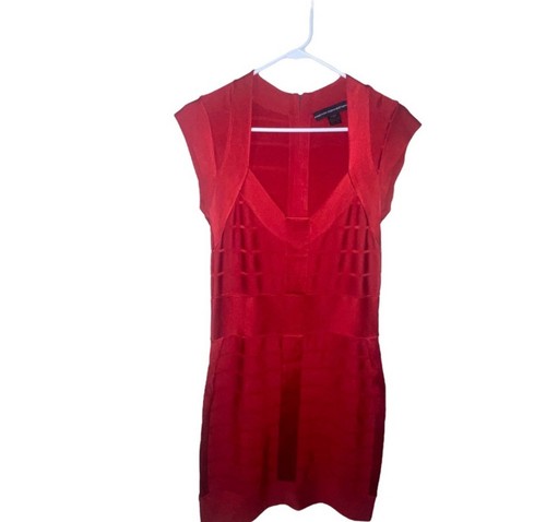 🔥 French Connection Red Mini Bandage Dress Size 8 NICE | eBay