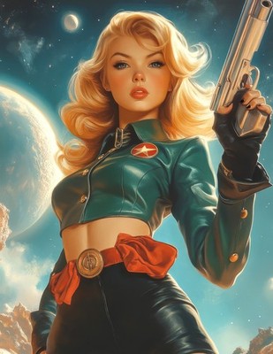 "Sci-Fil Girl 22" Fine Art Print 8.5x11 Limited to 20 Hand-Numbered ...