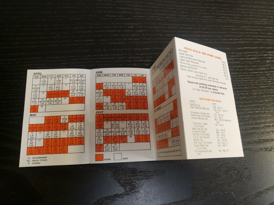 New York Mets 1984 MLB Pocket Schedule Darryl Strawberry Cover | eBay