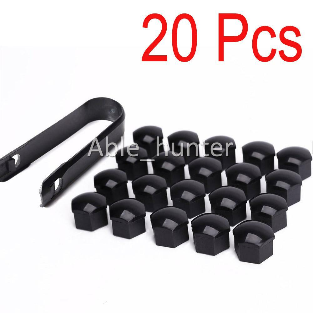 20x 17mm Gloss Black Car Wheel Nut Caps Bolt Covers FOR Audi VW ...