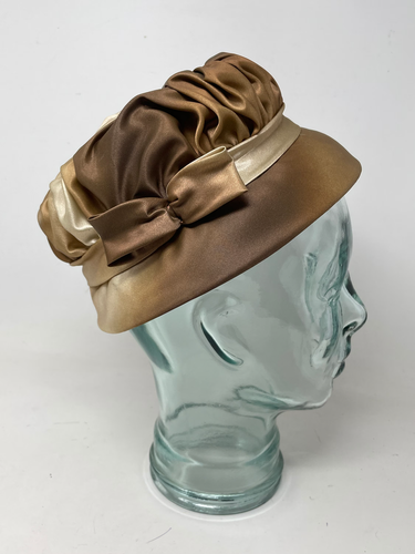 Ombre' Satin Hat Brown to Cream Transitions Bow & Ribbon - Union Made ...