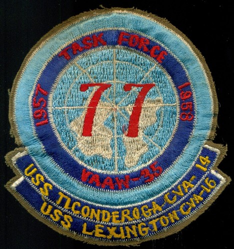 USN USS Lexington USS Ticonderoga Task Force 77 TF-77 VAAW-35 Patch JN ...