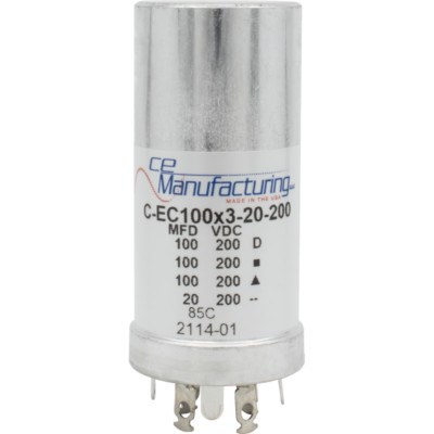 Capacitor, CE Mfg., 200V, 100/100/100/20µF, Electrolytic | eBay