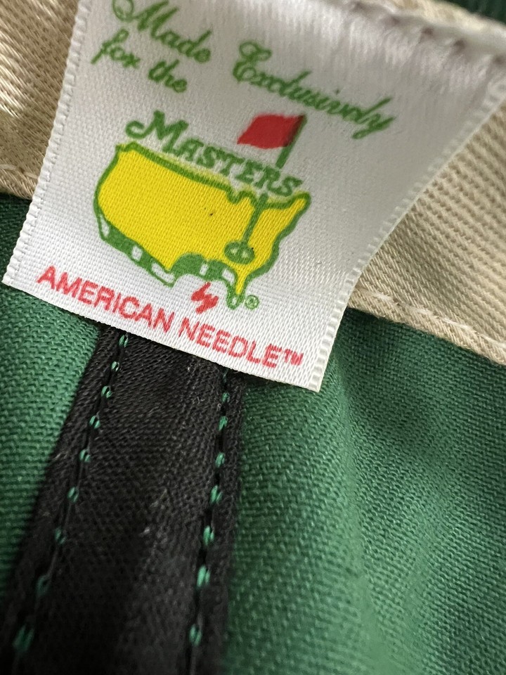 Masters Golf American Needle Green Embroidered Logo Strap Back Cap ...