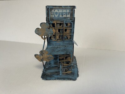 Vintage Metal Old Town Hotel Wild West Coin Piggy Bank Beer Rustic ...