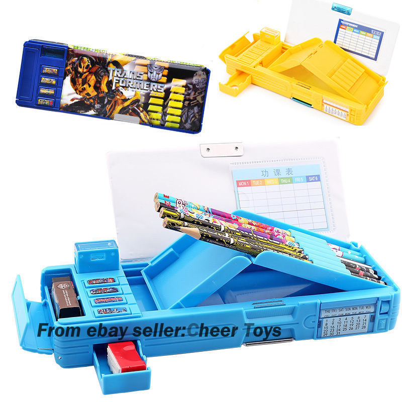 3 Colors Transformers Students Pencil Case Multifunction Stationery Box ...