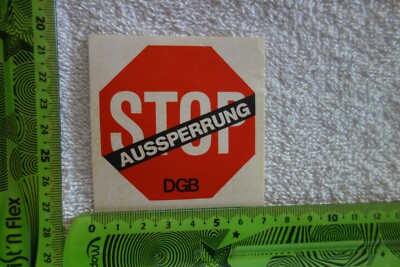 Alter Aufkleber Verband Gewerkschaft DGB AUSSPERRUNG STOP | eBay