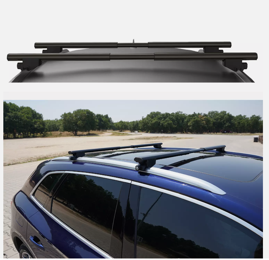 Roof Racks Cross Bars Aluminium Black Open Box Telescopic For BMW X1 X2 ...