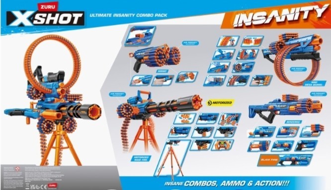 ZURU XSHOT Ultimate Insanity Combo Pack (350 Darts) by ZURU Bundle ...