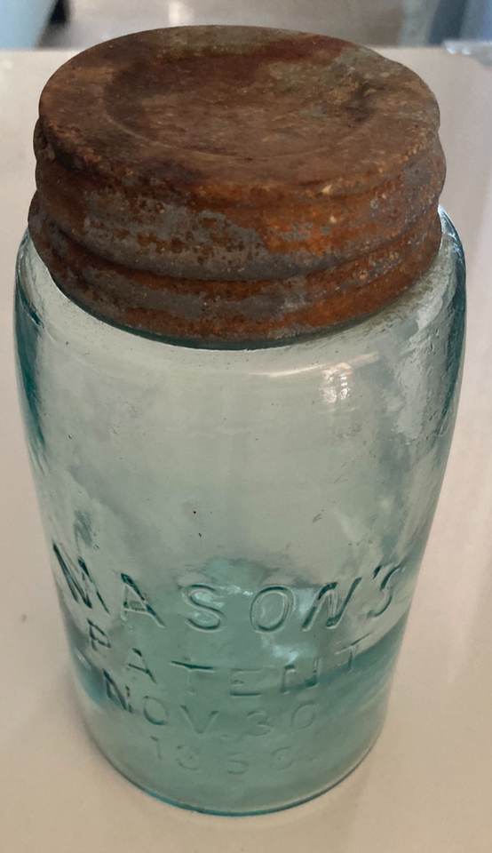 Antique Post-1900 Aqua Quart Mason's Patent Nov. 30th 1858 Fruit Jar | eBay
