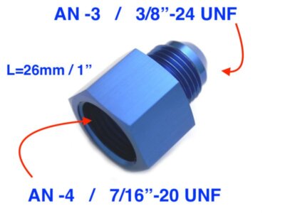 AN-4 AN4 Female to AN-3 AN3 Male Reducer Conversion Alloy Fitting ...