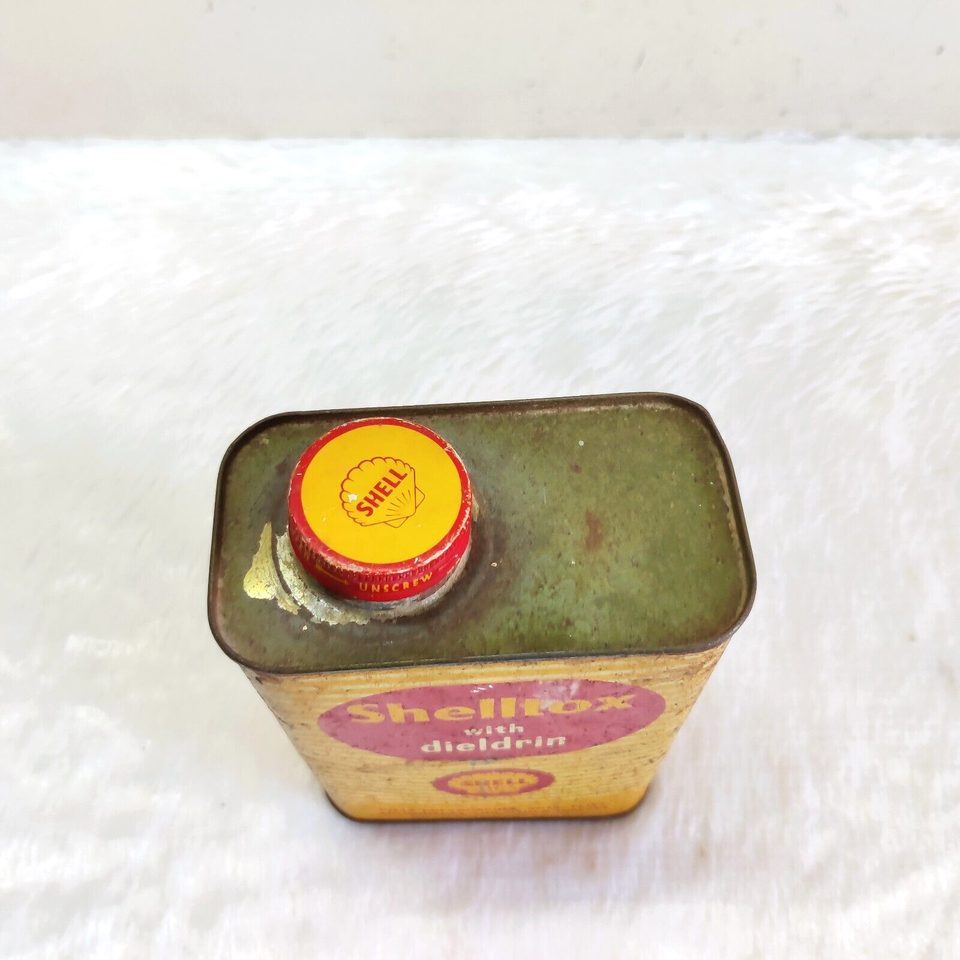 Vintage Shell Shelltox Advertising Tin Can Old Decorative Collectible ...