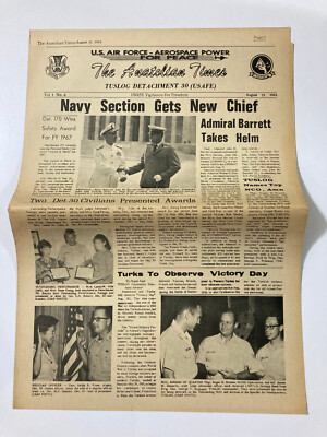 The Anatolian Times U.S. Air Force Newspaper 1968 RARE USA Incirlik Air ...