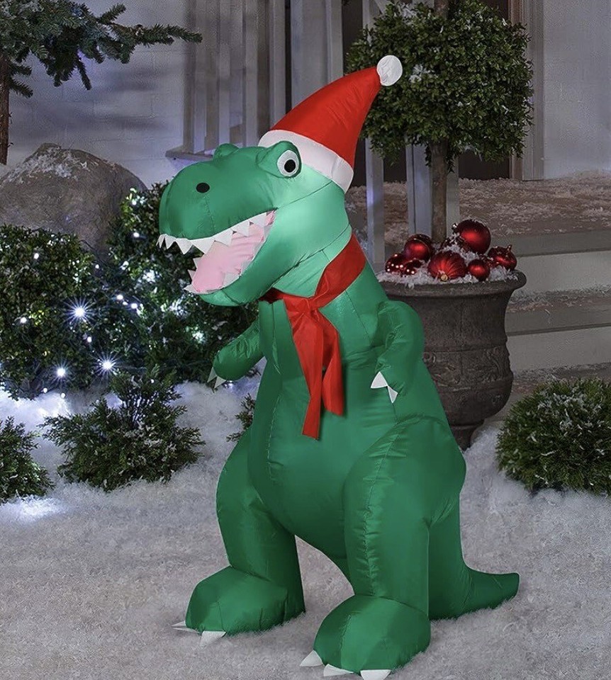 Gemmy Christmas Airblown Inflatable T Rex, 3.5 ft Dinosaur Yard ...