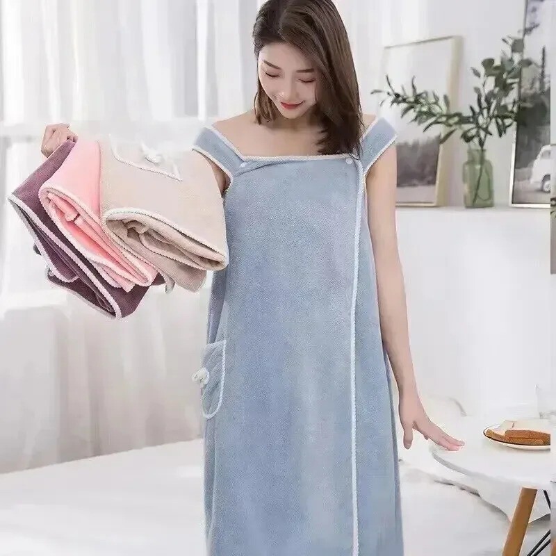 Wearable Ladies Bath Towel Shower Wrap Towel Dress Fast Drying Bath for ...