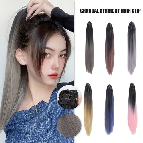Women's Ponytail Wig High Ponytail Hair Extension Straight Gradient ...