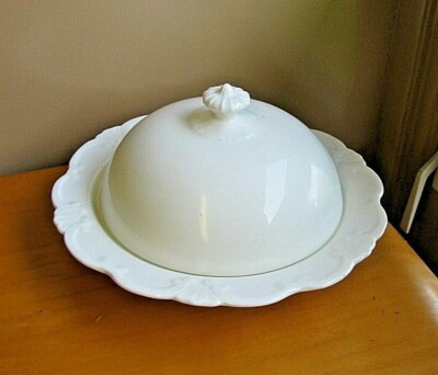 Fine White Embossed Bone China ROYAL COLESTON Collingwoods Covered Dish ...