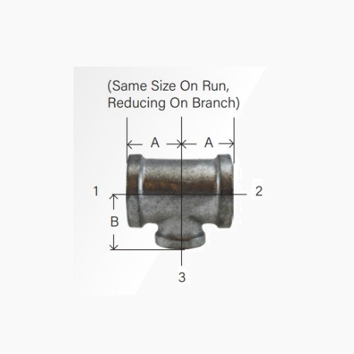 1" X 3/4" Black Reducing Branch Tee 65298 (Pack of 10) | eBay