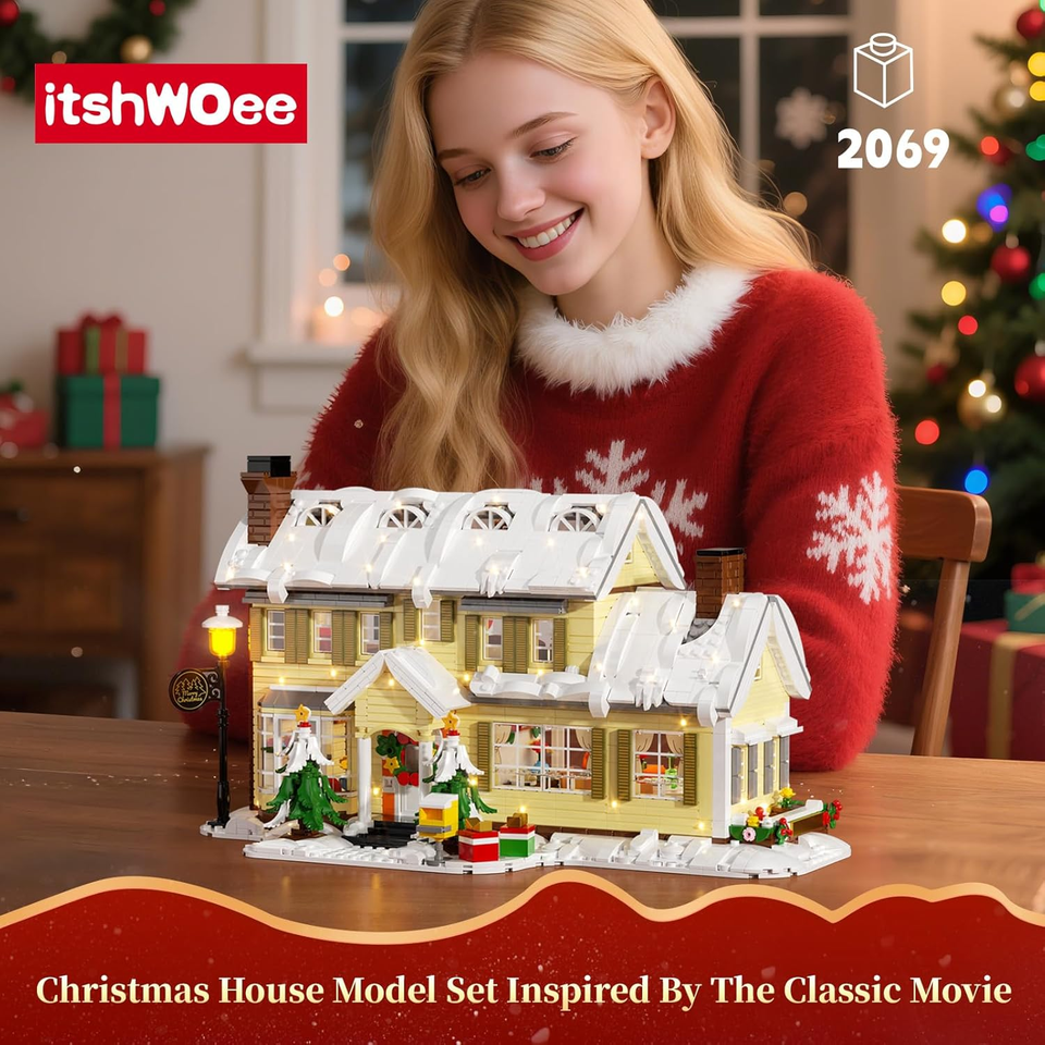 Christmas Holiday House Building Set, DIY Christmas Holiday Snow ...