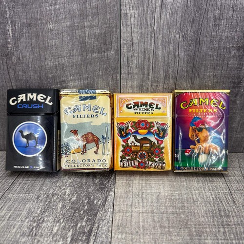4 VINTAGE CAMEL CIGARETTES EMPTY PACKS 3 Hard Pack 1 Soft Joe Camel ...