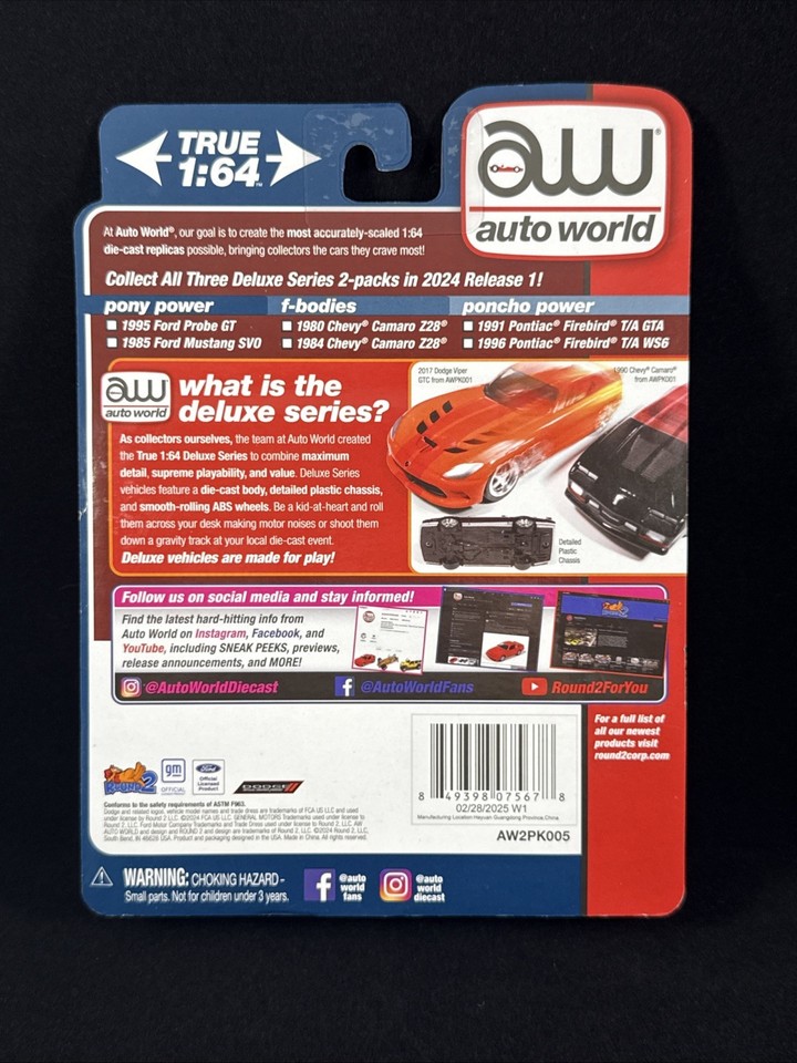 Rare! [Target Exclusive] Auto World 1980 Camaro x 1984 Camaro 2-Pack ...
