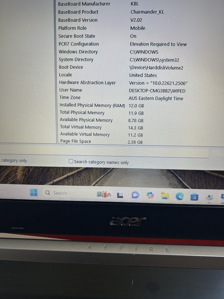 acer aspire A515-51G Windows 11 Home 12GB RAM 128GB Storage | eBay ...