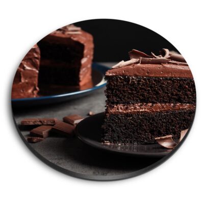 1x Round Fridge MDF Magnet Chocolate Cake Slice Cafe Chef Food #50514 ...