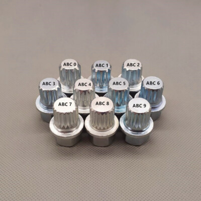 Wheel Lock Key ABC 0-9 10/11/13/14/15/16/17/19/20/21 Splines for ...