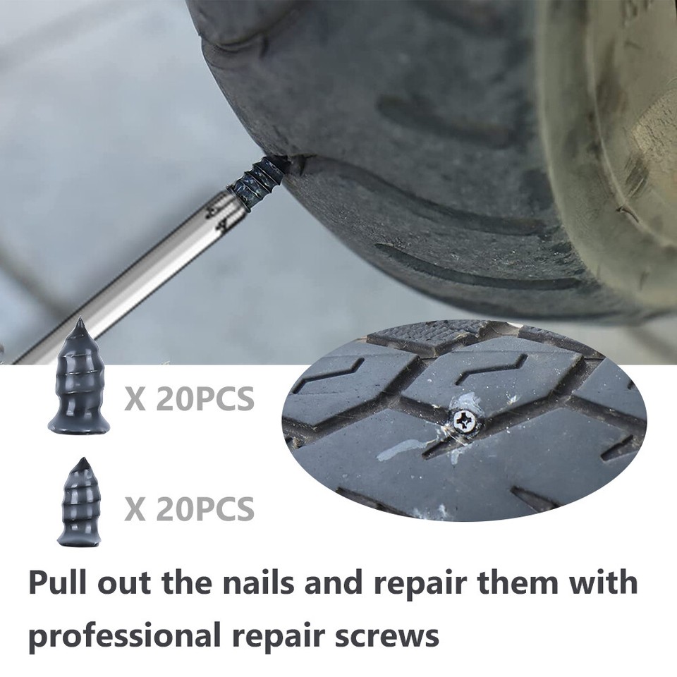 Tire Repair Screw in Rubber Plug Nail Car Tyre Off-Road Tire Puncture ...
