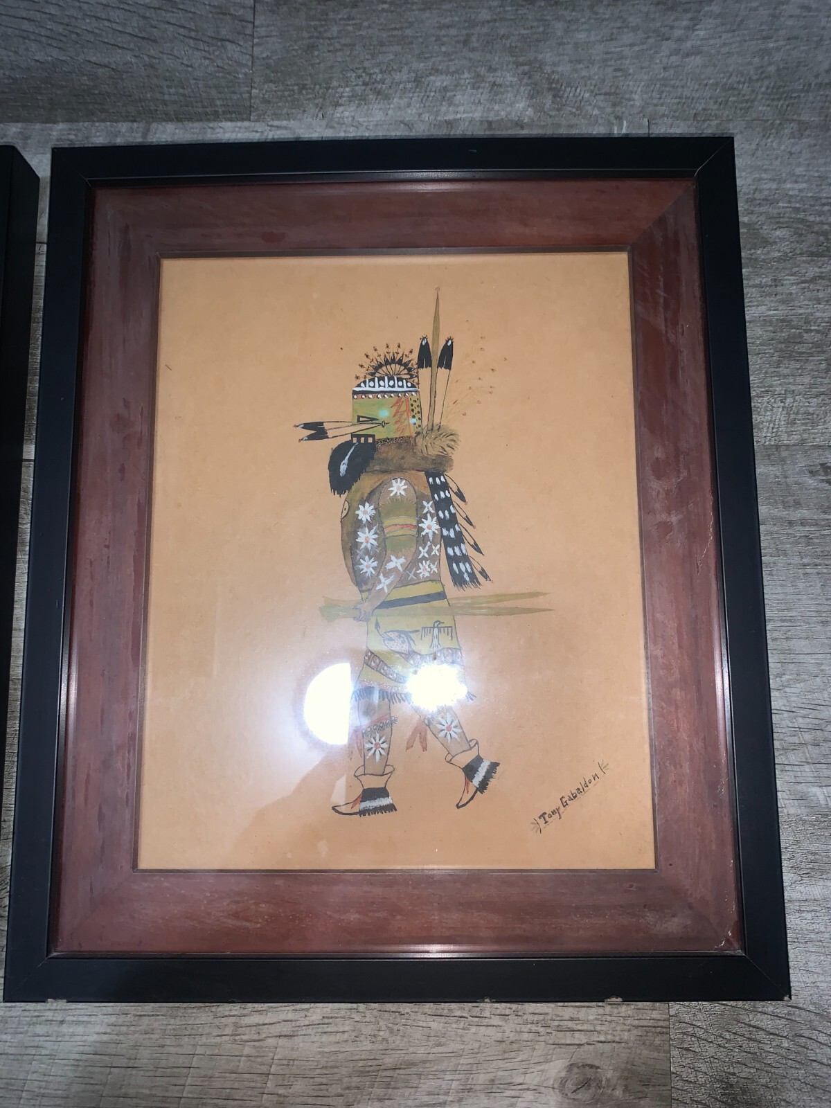 Hopi Pueblo Native American Kachina Doll Drawings Framed Approximately ...