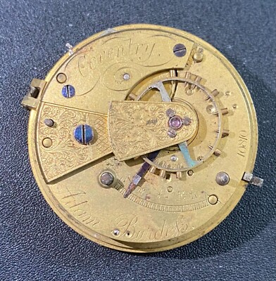 Antique Adam Burdess (Coventry) Fusee Pocket Watch Movement | eBay