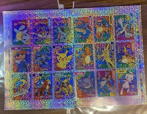 Pokémon Sticker Sheet Cracked Ice Full Holo Page Vintage 1995 #1-18 | eBay