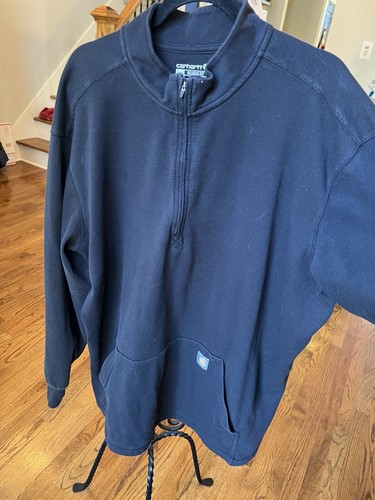 Carhartt Relaxed Fit Heavyweight Men's Black Quarter Zip Pullover Size ...