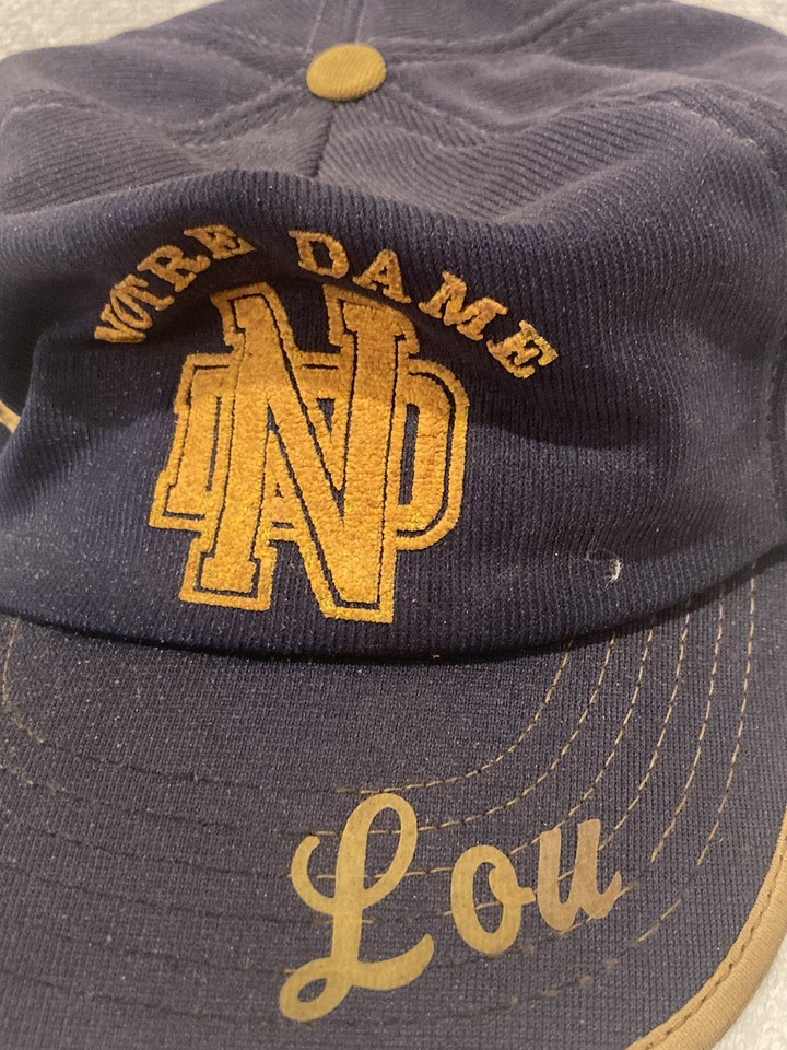 VERY RARE Vintage Notre Dame LOU Holtz Snapback Trucker Hat 3 Three ...