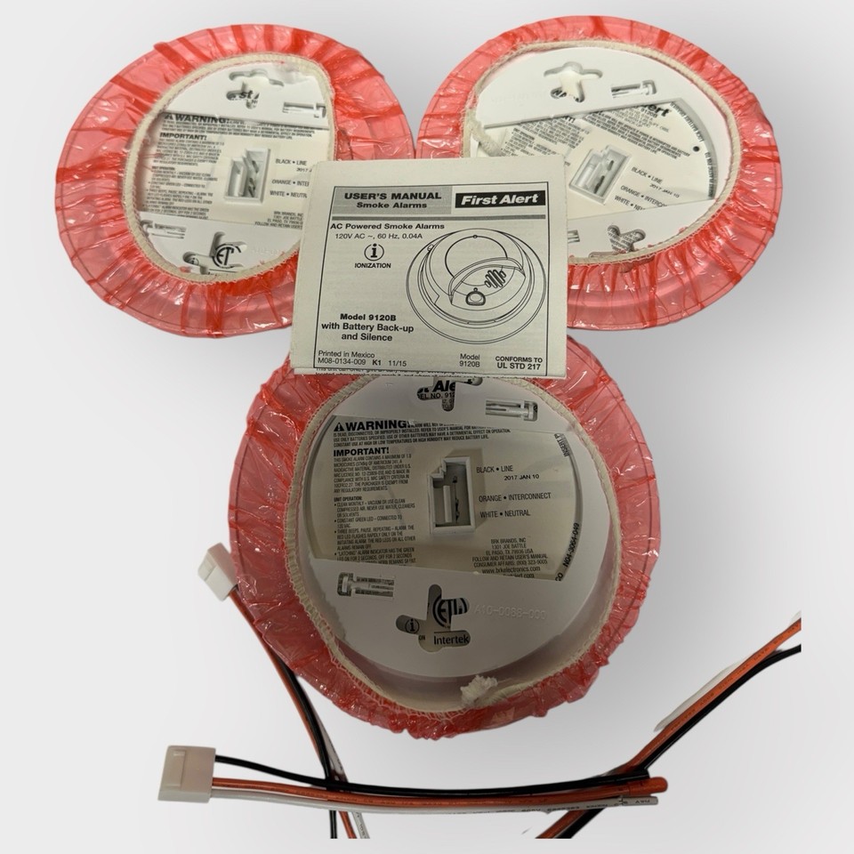 BRK First Alert 9120B Smoke Detector AC Powered Battery & Back-Up LOT ...